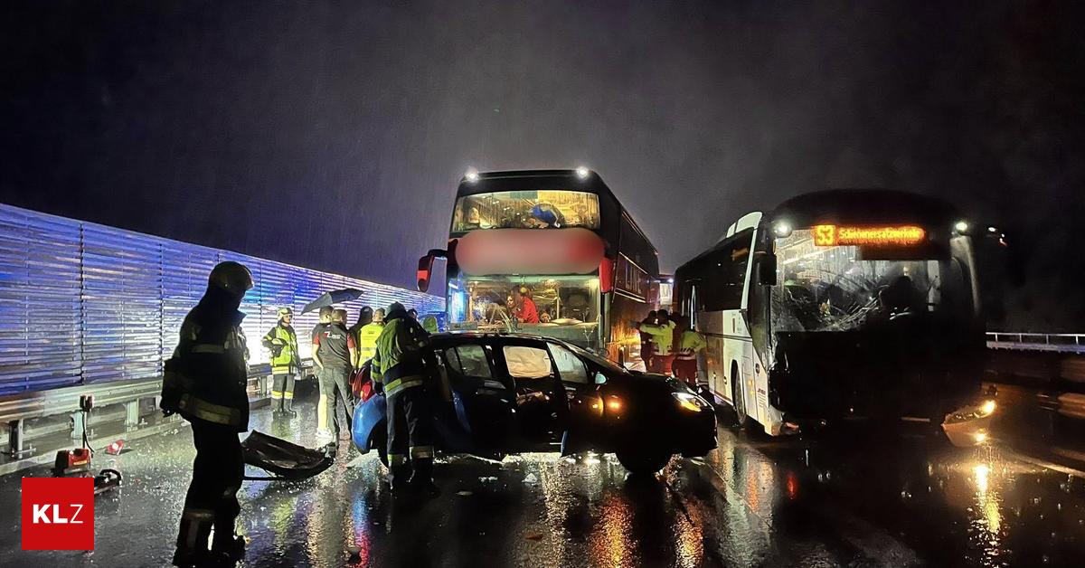 Aquaplaning: Mehrere Fahrzeuge kollidierten auf A10: Fünf Verletzte